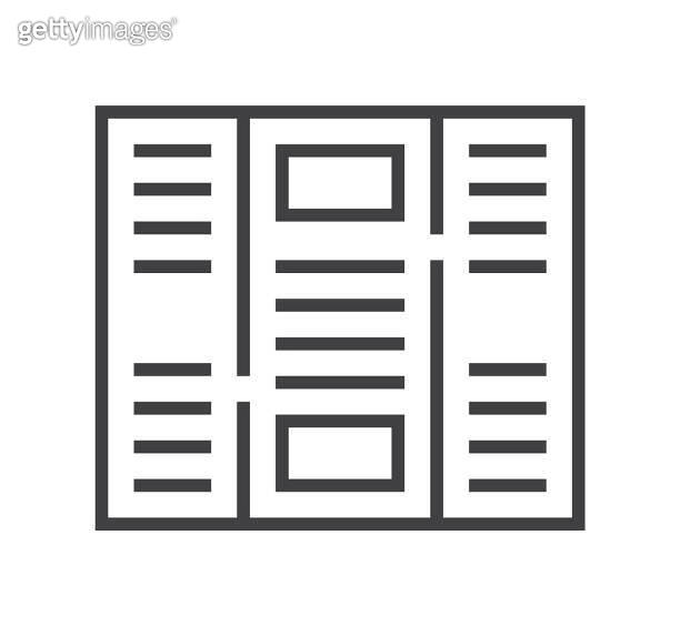 Booklet page icon vector in thin line style. Outline symbol for ...