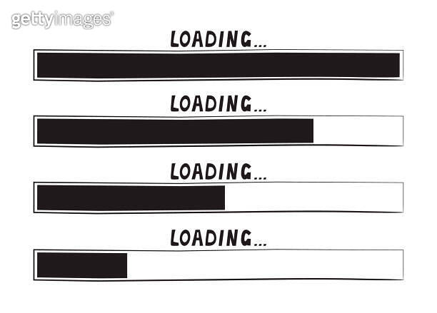 Loading progress bar vector style in doodle style. Updated progress ...