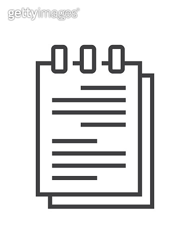 Booklet page icon vector in thin line style. Outline symbol for ...