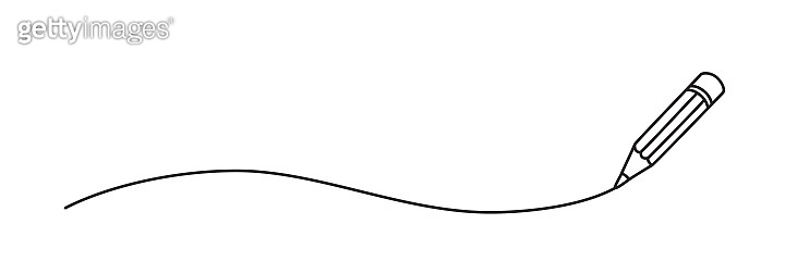 Pencil drawing a line doodle hand drawn with thin line 이미지 (1338631585 ...