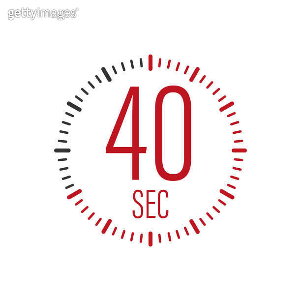 The 40 Second Timer Stopwatch Vector Icon 40 Second Stopwatch Icon