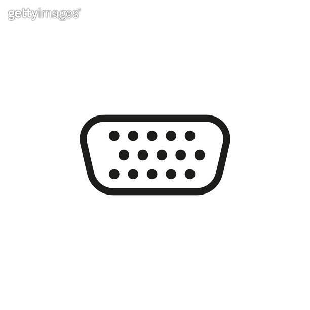 vga outline icon. isolated line vector illustration from electrian ...