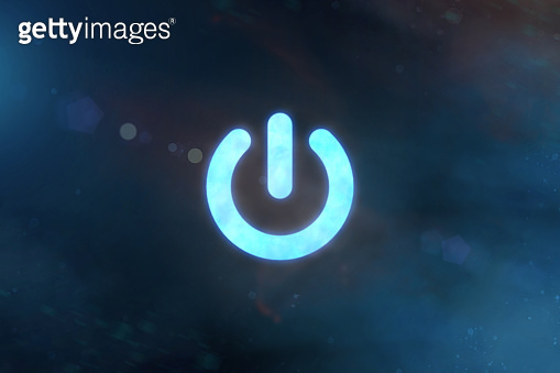 Power button in outer space. Elements of this image furnished by NASA ...