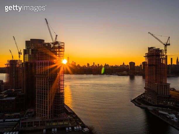 New luxury residential towers' construction on the waterfront of East ...