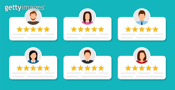 User reviews set. Customer feedback. Review of rated bubble speeches ...