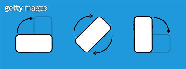 Icons Rotate smartphone. Mobile phone rotation symbols set. Phone ...
