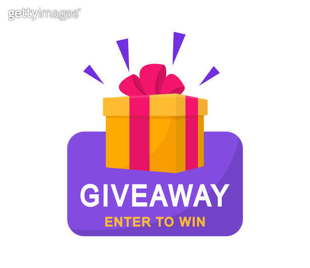 Giveaway, enter to win poster. Surprise gift box. Poster template for ...