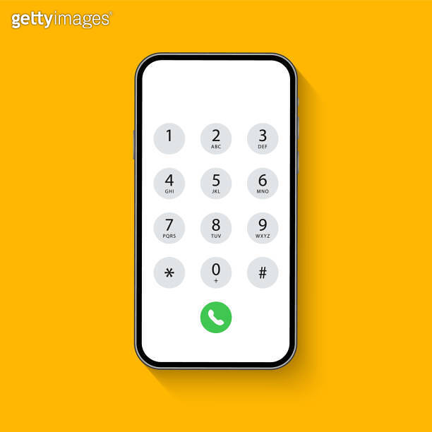 Smartphone dial keypad with numbers and letters. Interface keypad for ...