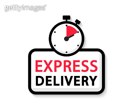 Express delivery logo. Timer icon with inscription for express service ...