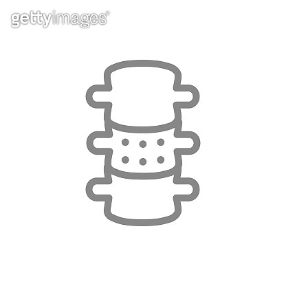Intervertebral hernia line icon. Ankylosing spondylitis, disease spinal ...