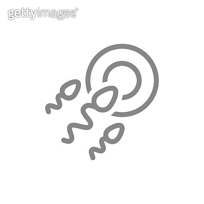 Human sperm line icon. Fertility, female reproductive cells symbol ...