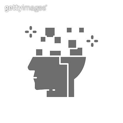 Robot head, brain connected to circuit board, artificial intelligence ...