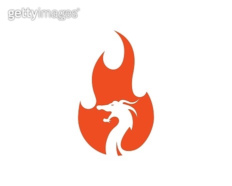 Dragon Fire Logo design template, vector icon Illustration (1304201925 ...