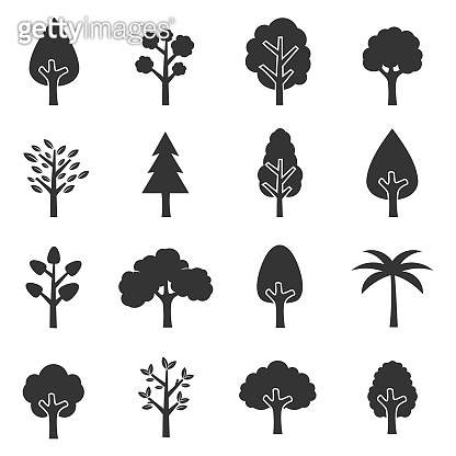 Tree icons set. vector illustration isolated on white. (1324739387 ...