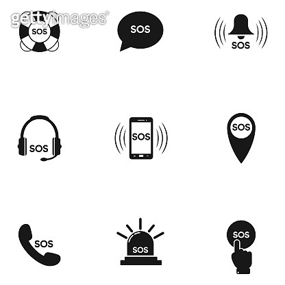 Set of SOS symbol medical logo Vector. sign, icon, label. Vector ...