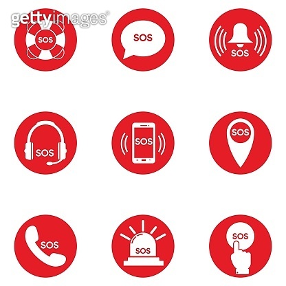 Set of SOS symbol medical logo Vector. sign, icon, label. Vector ...