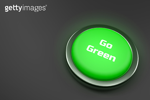 3d rendering of a shiny green button isolated on gray background. 이미지 ...