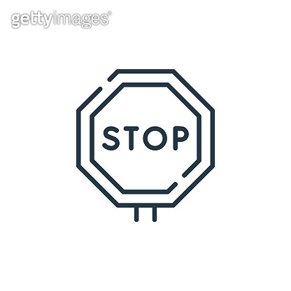 stop icon vector from public transportation concept. Thin line ...