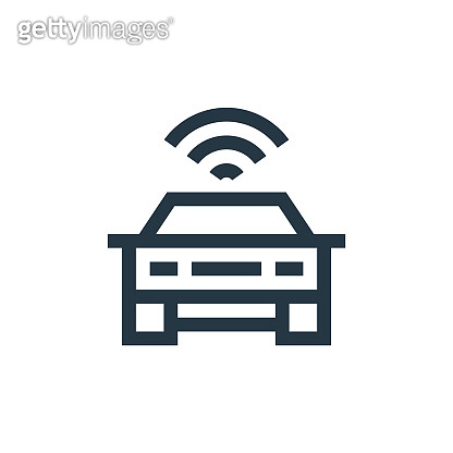 autonomous car icon vector from wireless technology concept. Thin line ...