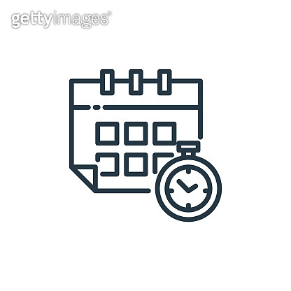 on time icon vector from shipping logistics concept. Thin line ...
