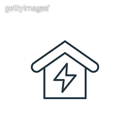 electricity icon vector from smarthome concept. Thin line illustration ...
