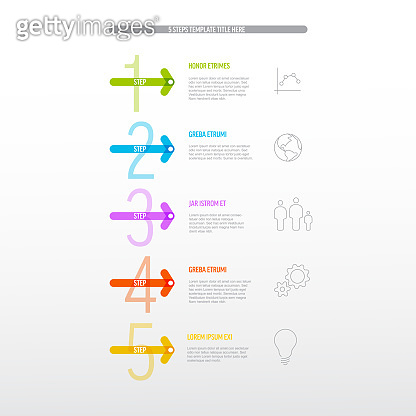 Five simple color steps process infographic template 이미지 (1346731564 ...