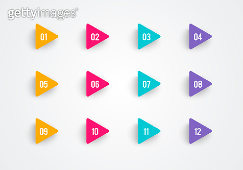 Super set arrow bullet point triangle flags on white background with ...