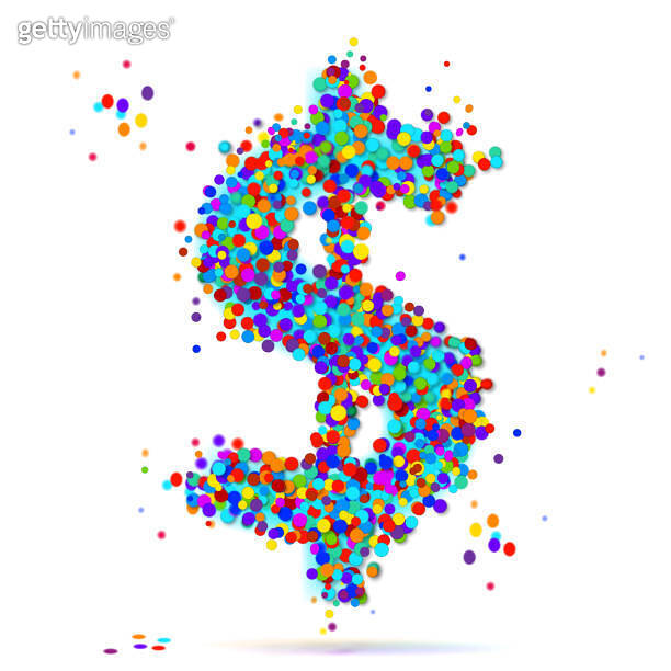 surprise € Euro sign made from confetti (1303154240) 일러스트, 무료 일러스트 - 게티 ...