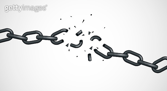 Vector Illustration Broken Chain. Concept Of Freedom, Escape Or Power ...