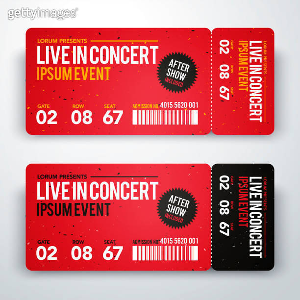 Vector illustration concert ticket design template for party or ...