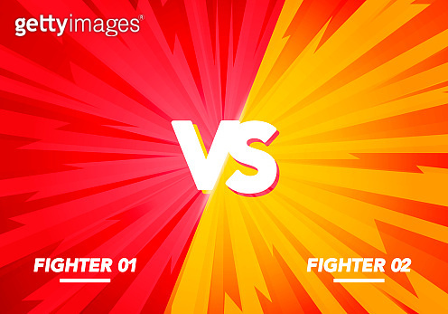 Vector Illustration Versus Screen. Fight background, Yellow VS Red ...