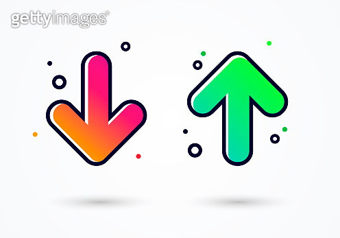 vector illustration down and up arrow icon design - user experience ...