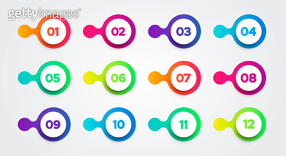 Vector Illustration Colorful Liquid Bullet Point Set (1309694323) 일러스트 ...