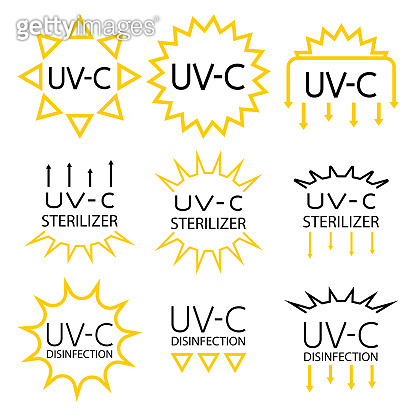 Information signs for packaging markings with UV devices inside. UV-C ...