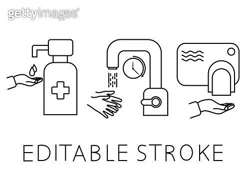 Wash your hands during 30 seconds under running water. Using hand ...