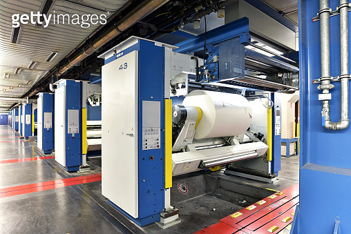 modern offset printing machines in a large printing plant - modern ...