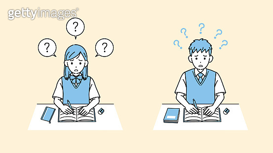 School students study do not understand illustration 이미지 (1336787503 ...