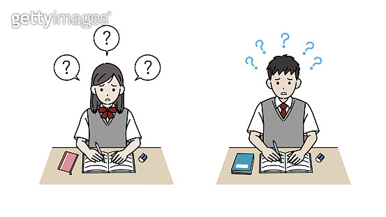 School students study do not understand illustration 이미지 (1336787502 ...