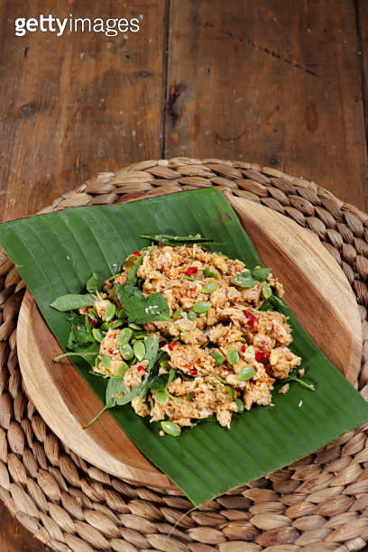 Sambel tempe or sambal tempeh is traditional indonesian culinary food ...