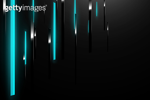 Blue and black light abstract lines on dark background. Technology ...