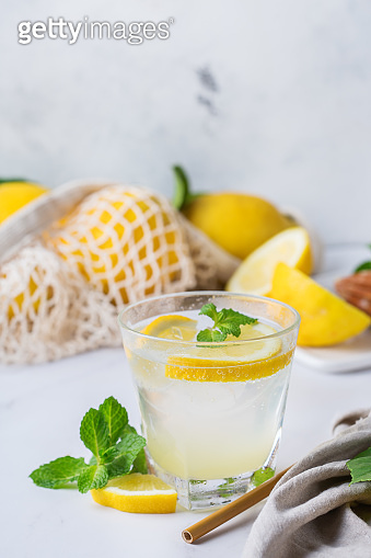 Hard seltzer cocktail with lemon and zero waste bartenders accessories ...