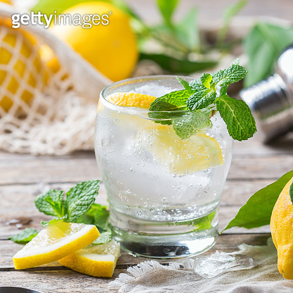 Hard seltzer cocktail with lemon and zero waste bartenders accessories ...