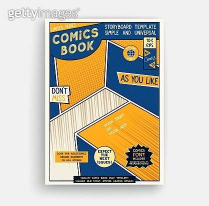 Comic book page template. Classic storyboard artwork. Comics magazine ...