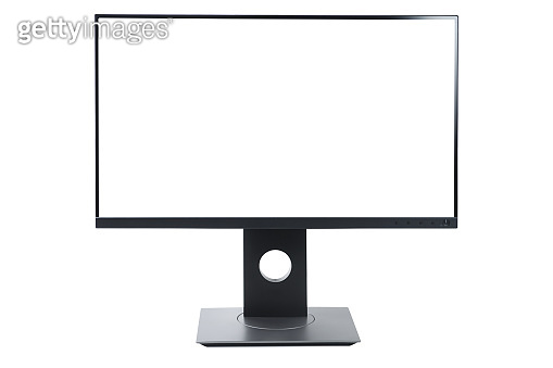 Blank white flat screen TV computer monitor. 이미지 (1323450546) - 게티이미지뱅크