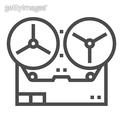 Reel to reel icon, square line vector icon. 이미지 (1333220093) - 게티이미지뱅크