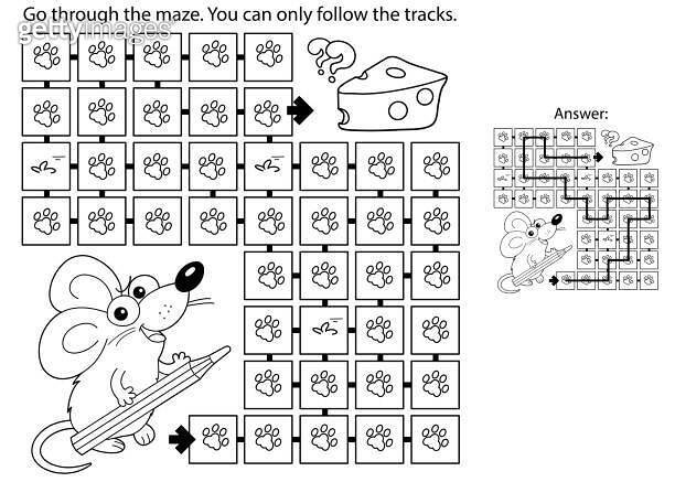 Maze or Labyrinth Game. Puzzle. Coloring Page Outline Of cartoon fun ...