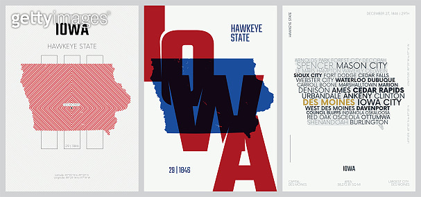 29 of 50 sets, US State Posters with name and Information in 3 Design ...