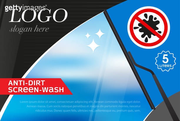 Windshield wiper label template from dirt. Concept for cleaning ...
