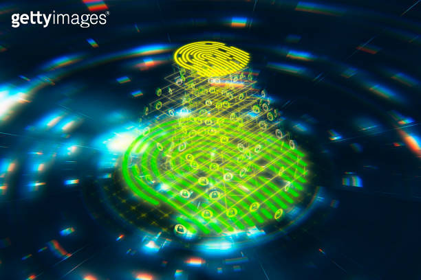 Digital fingerprint scanning verification process 이미지 (1332299776) - 게티 ...