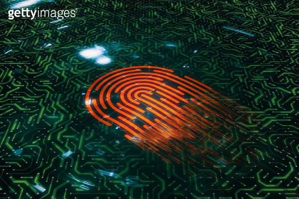 Digital fingerprint scanning verification process (1323312286) - 게티이미지뱅크
